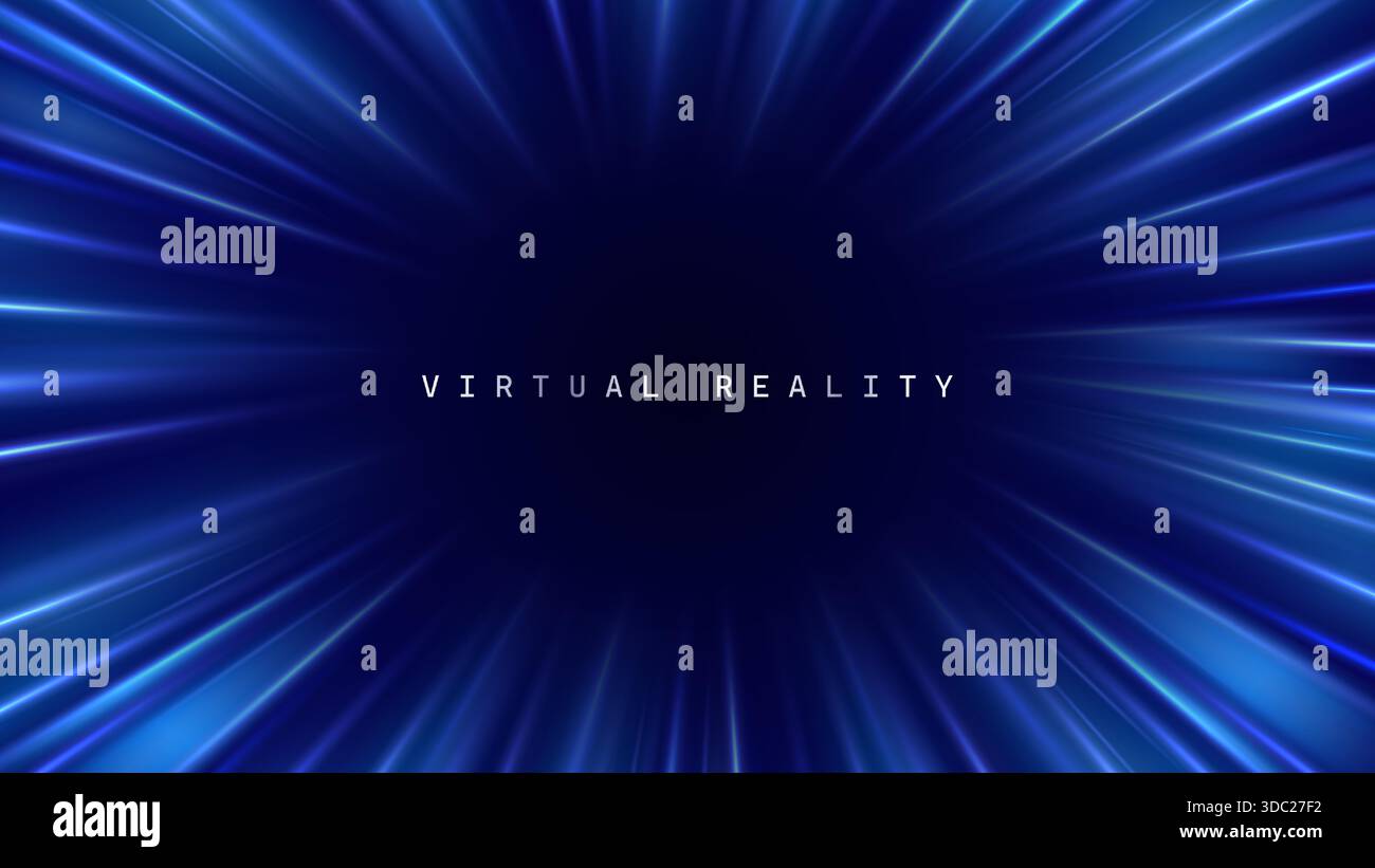 Virtual Reality VR background with zoom effect. Illustration of ...