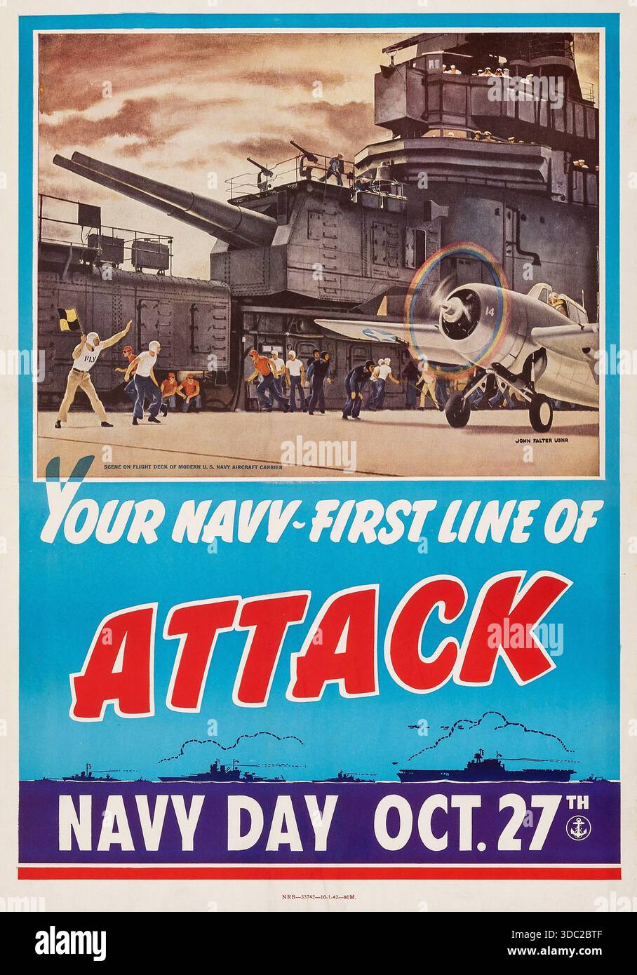 American World War II Propaganda (U.S. Navy, 1942) Poster - "Your Navy ...