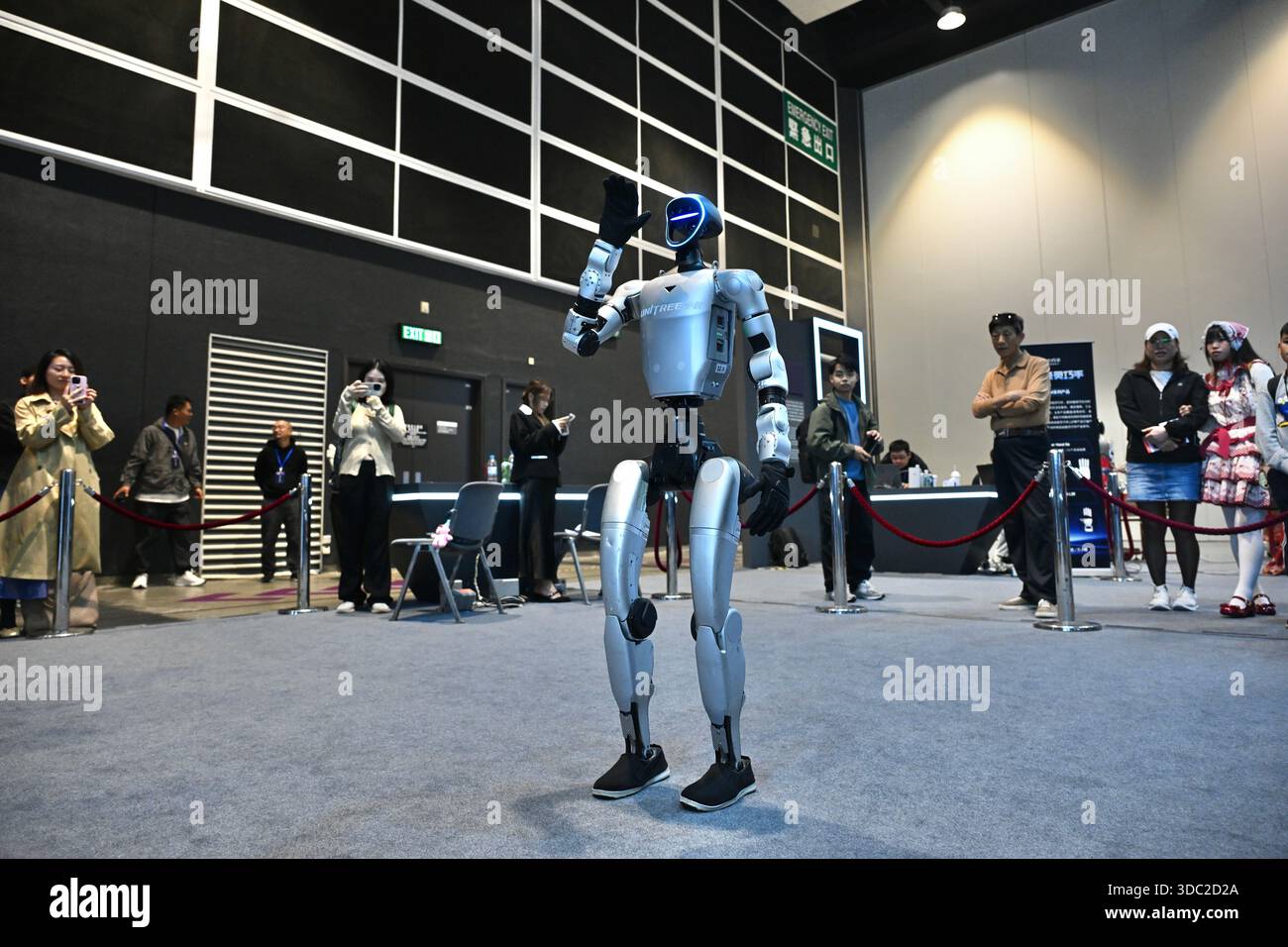 A robot dancing at the Hong Kong AI Art Festival on December 19, 2025 ...