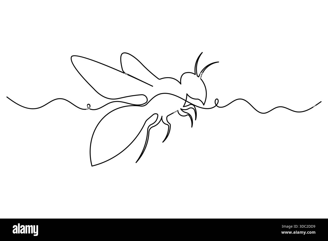 Bee continuous one line drawing minimalist outline illustration Stock ...