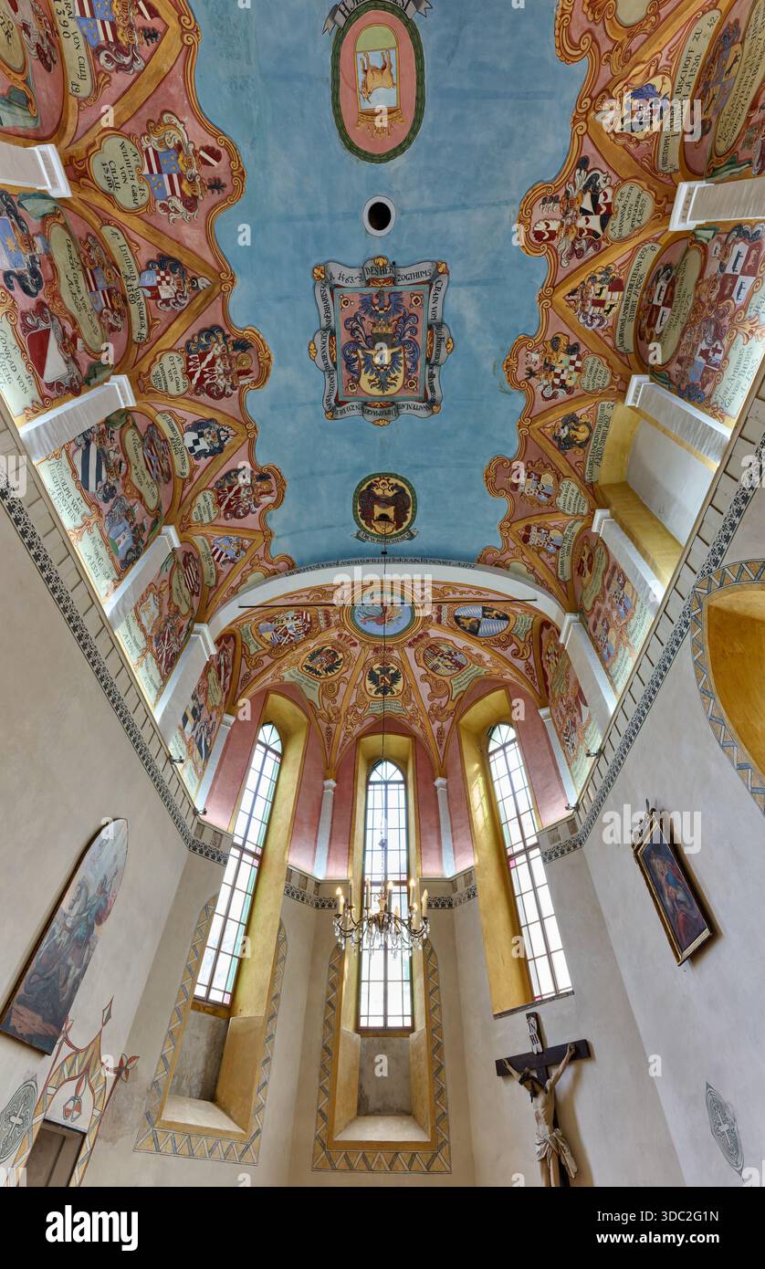 Ceiling painting in St. George's Chapel in Ljubljana castle ...
