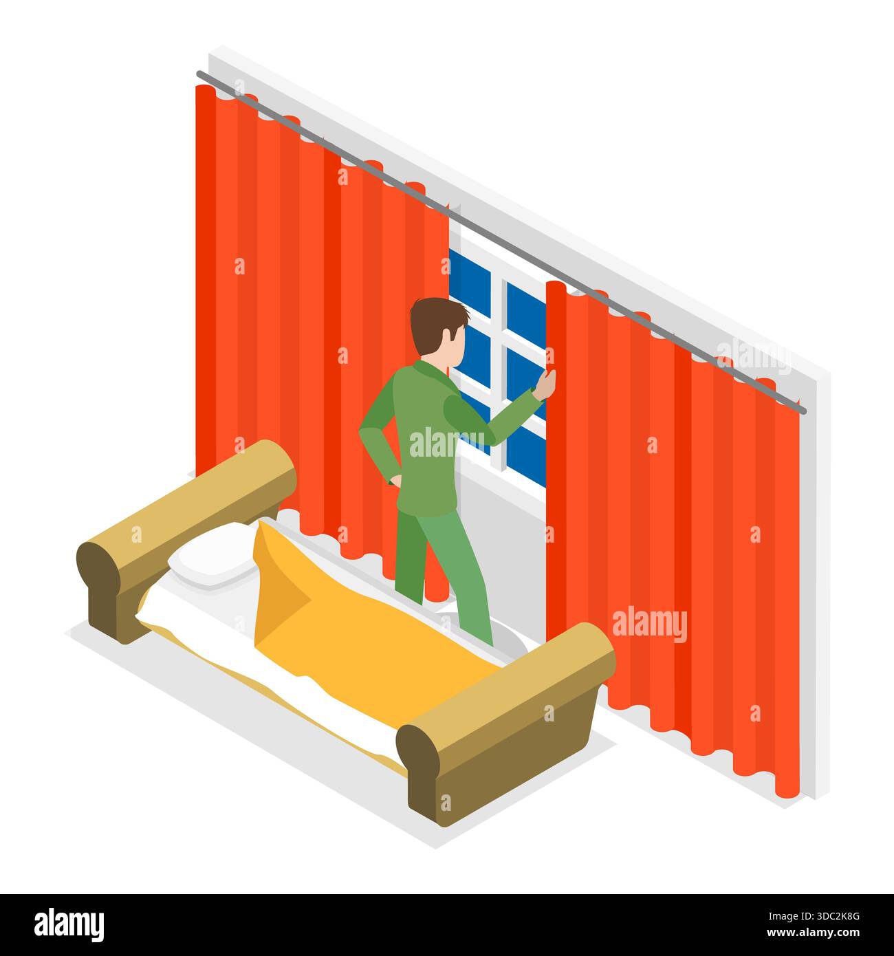 3D Isometric Flat Illustration of Sleep Hygiene, Insomnia Treatment and ...