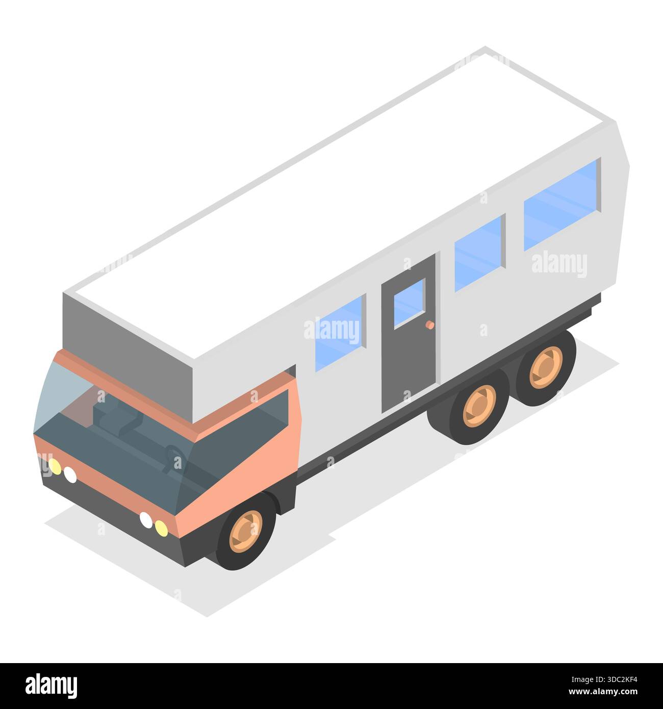 3D Isometric Flat Set of Caravan Trailers, Recreational Vehicle, Wagon ...