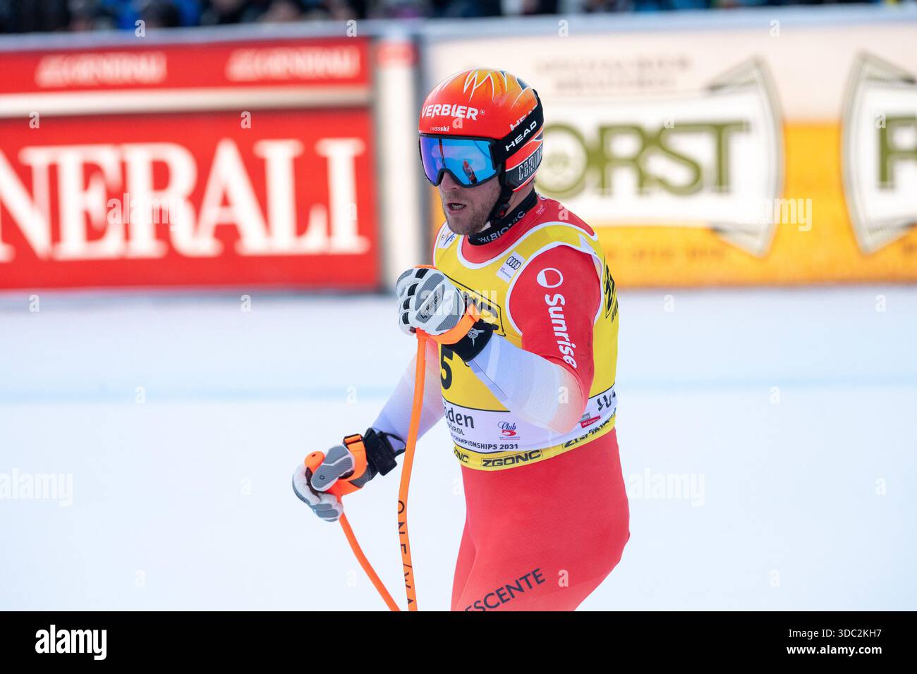 Justin Murisier (SUI) happy for the result during 2026 Audi FIS Ski ...