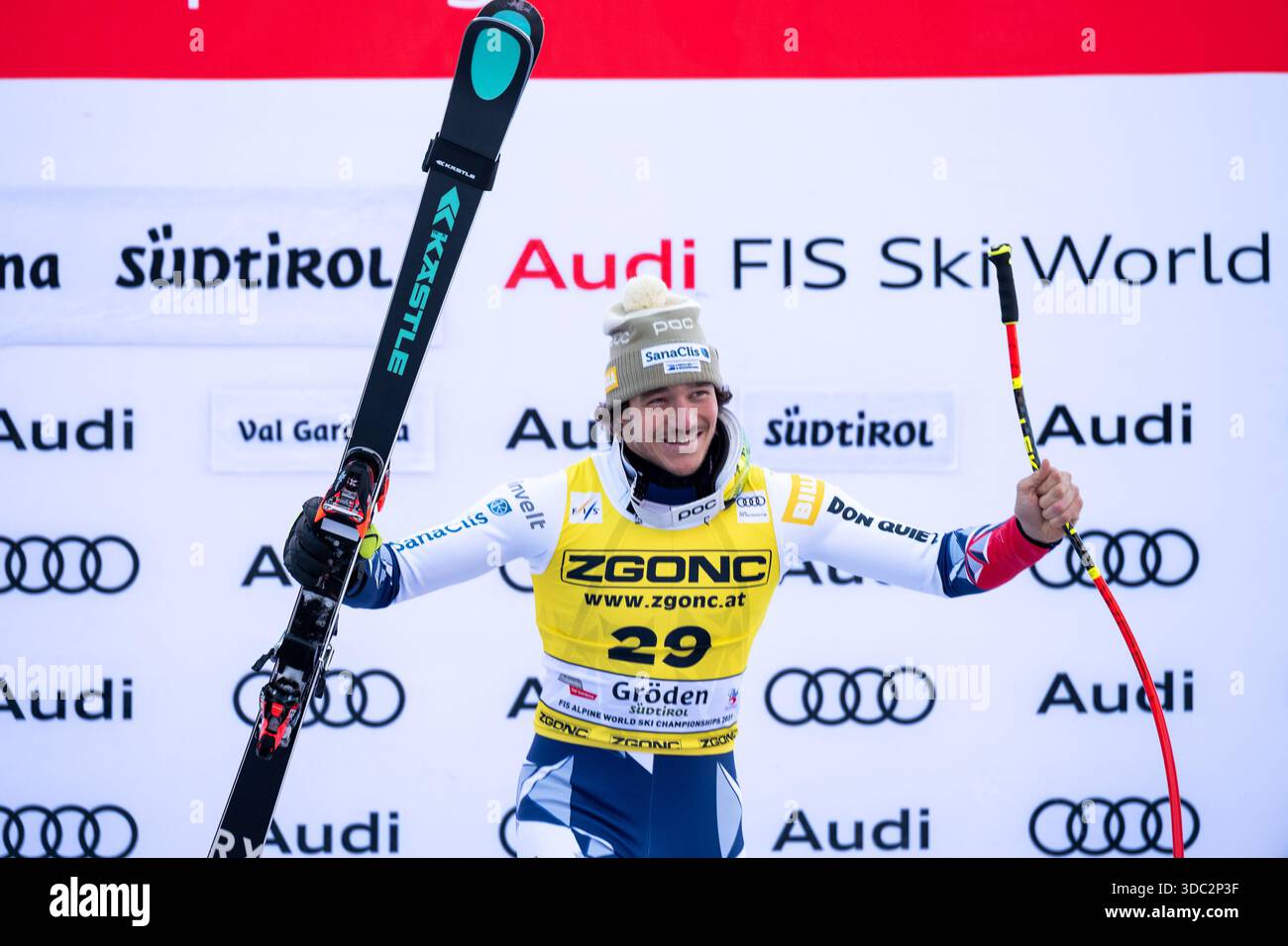 Jan Zabystran (CZE) celebrating the podium during 2026 Audi FIS Ski ...