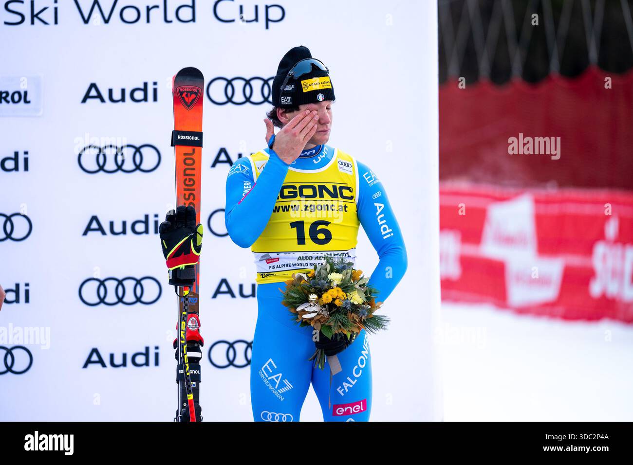 Giovanni Franzoni (ITA) emotional at the flower ceremony during 2026 ...