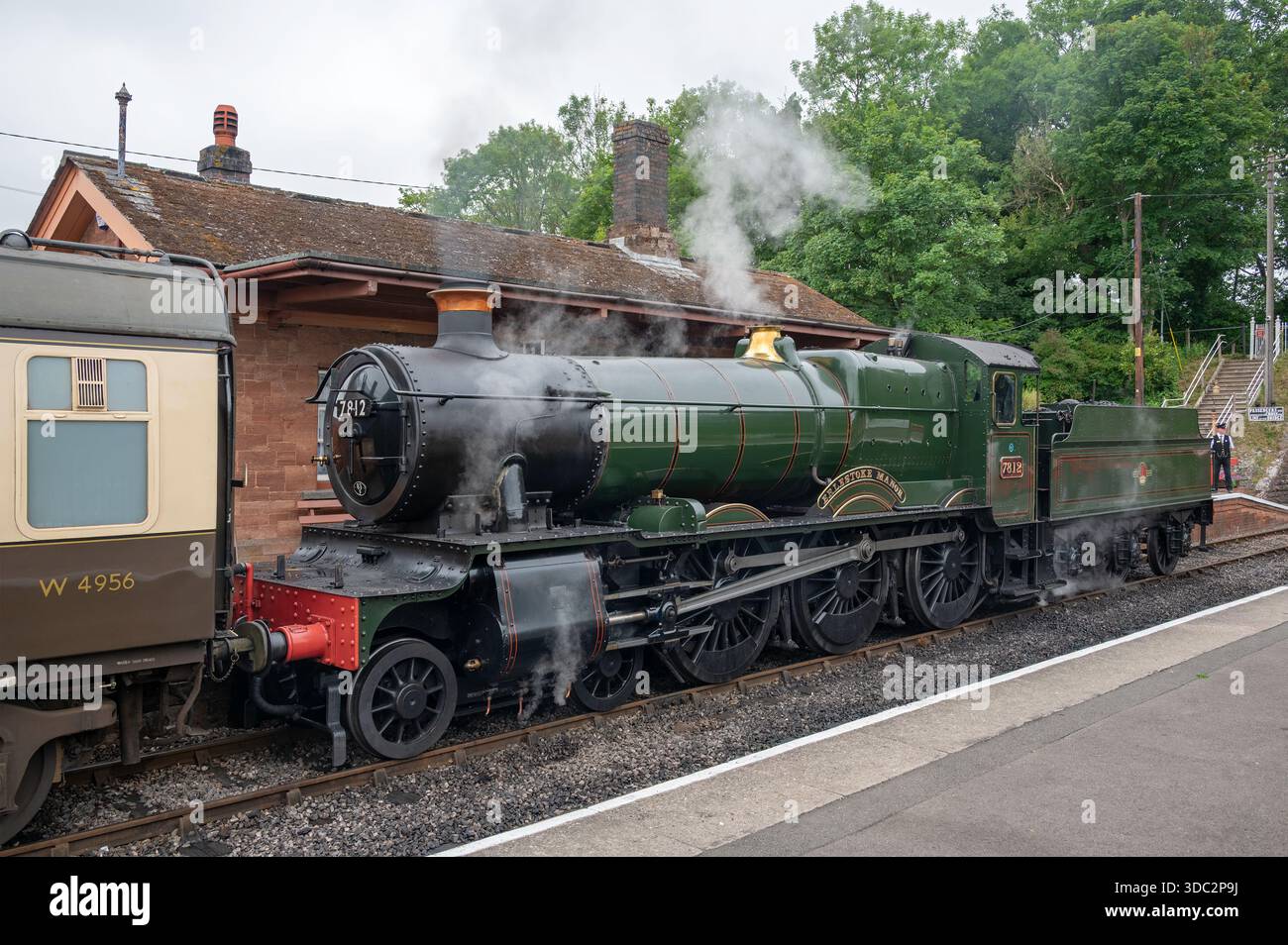 Steam locomotive 7812, Erlestoke Manor at Bishop Lydeard Station on the ...