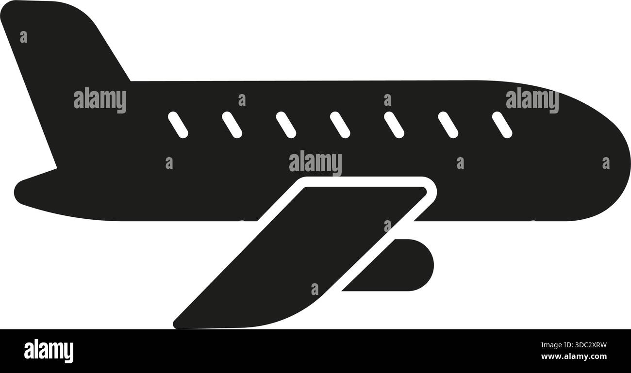 Airplane Solid Icon. Air Travel, Aviation, And Flight Transportation ...
