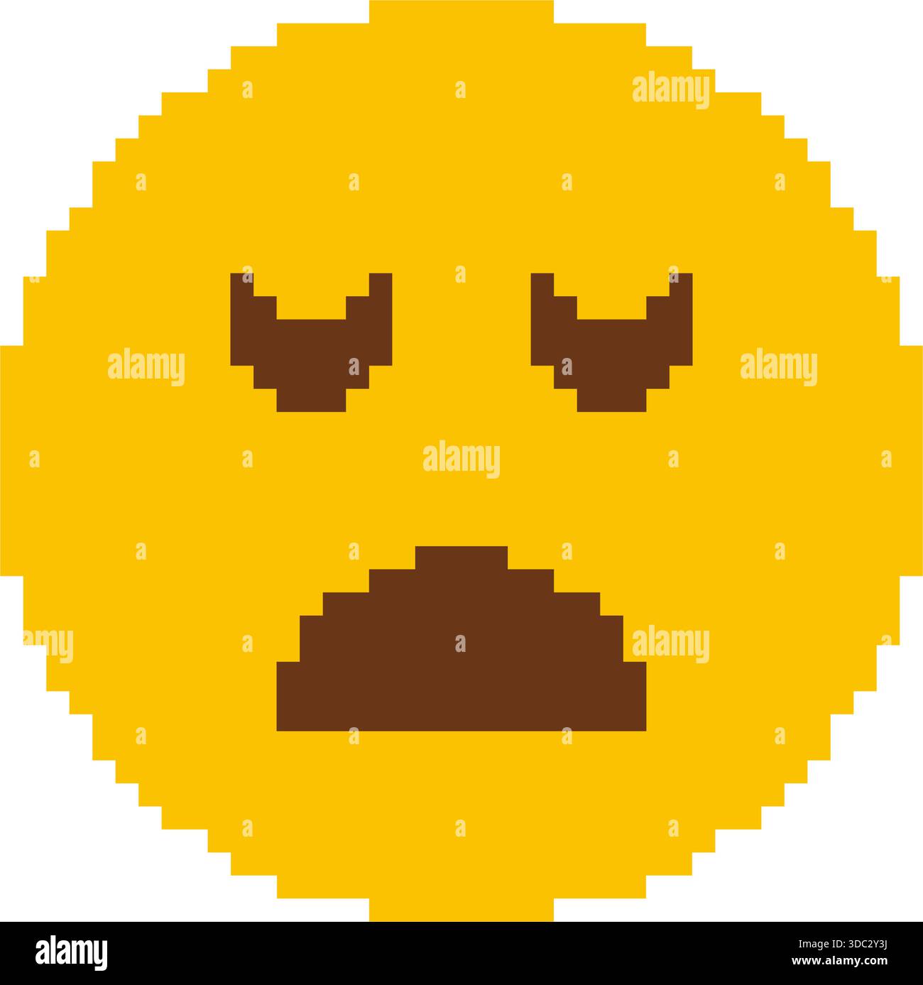 Pixelated Sleepy Face Emoji Icon. Tiredness, Fatigue, And Sleepiness ...