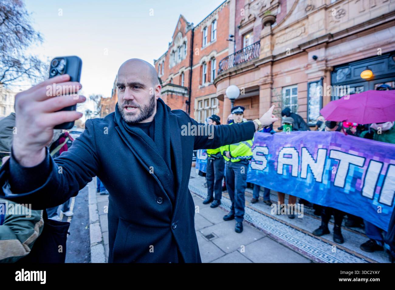 Leader of the UKIP Party Nick Tenconi seen protesting outside Richmond ...