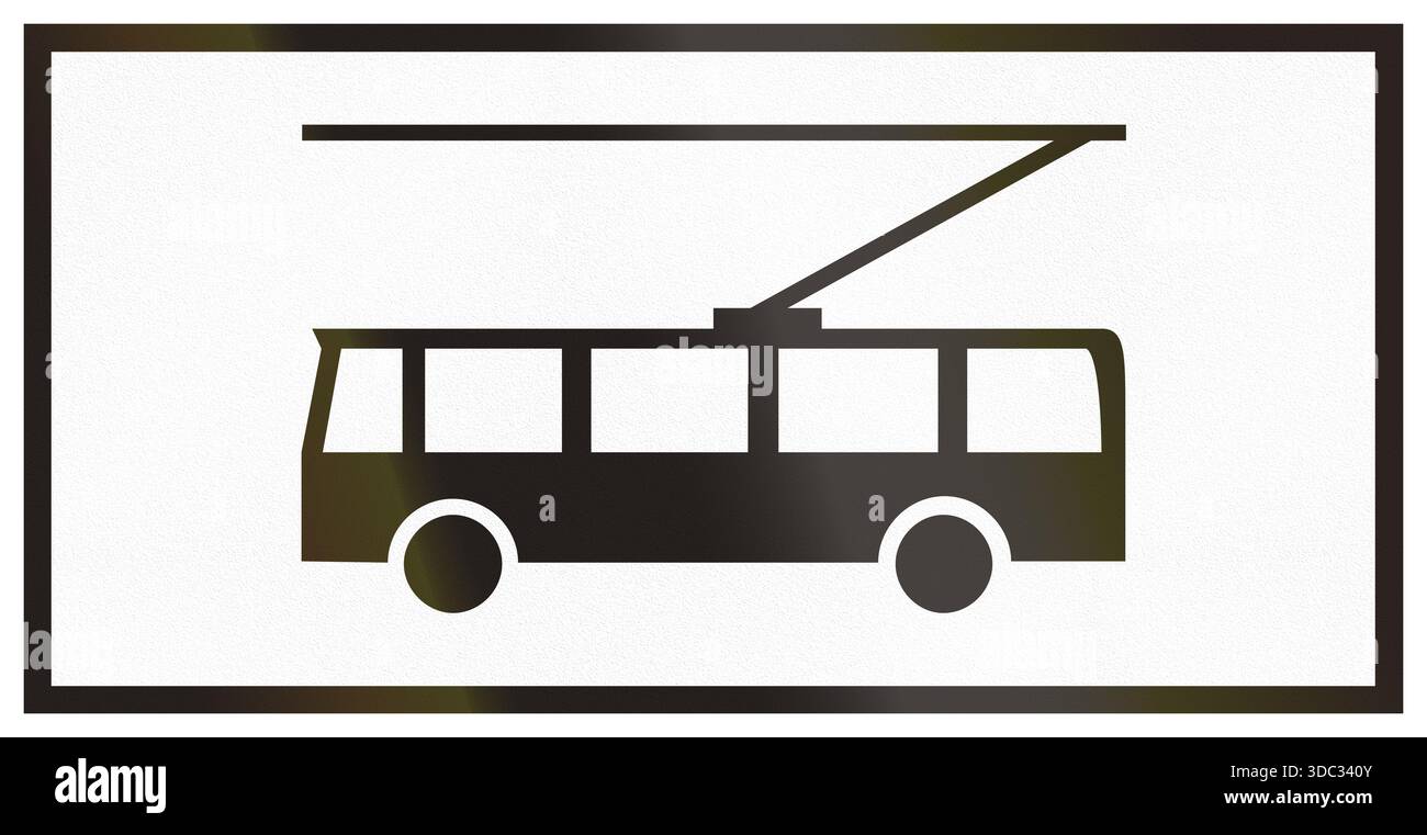 Additional road sign used in Hungary - For trolley buses Stock Photo ...