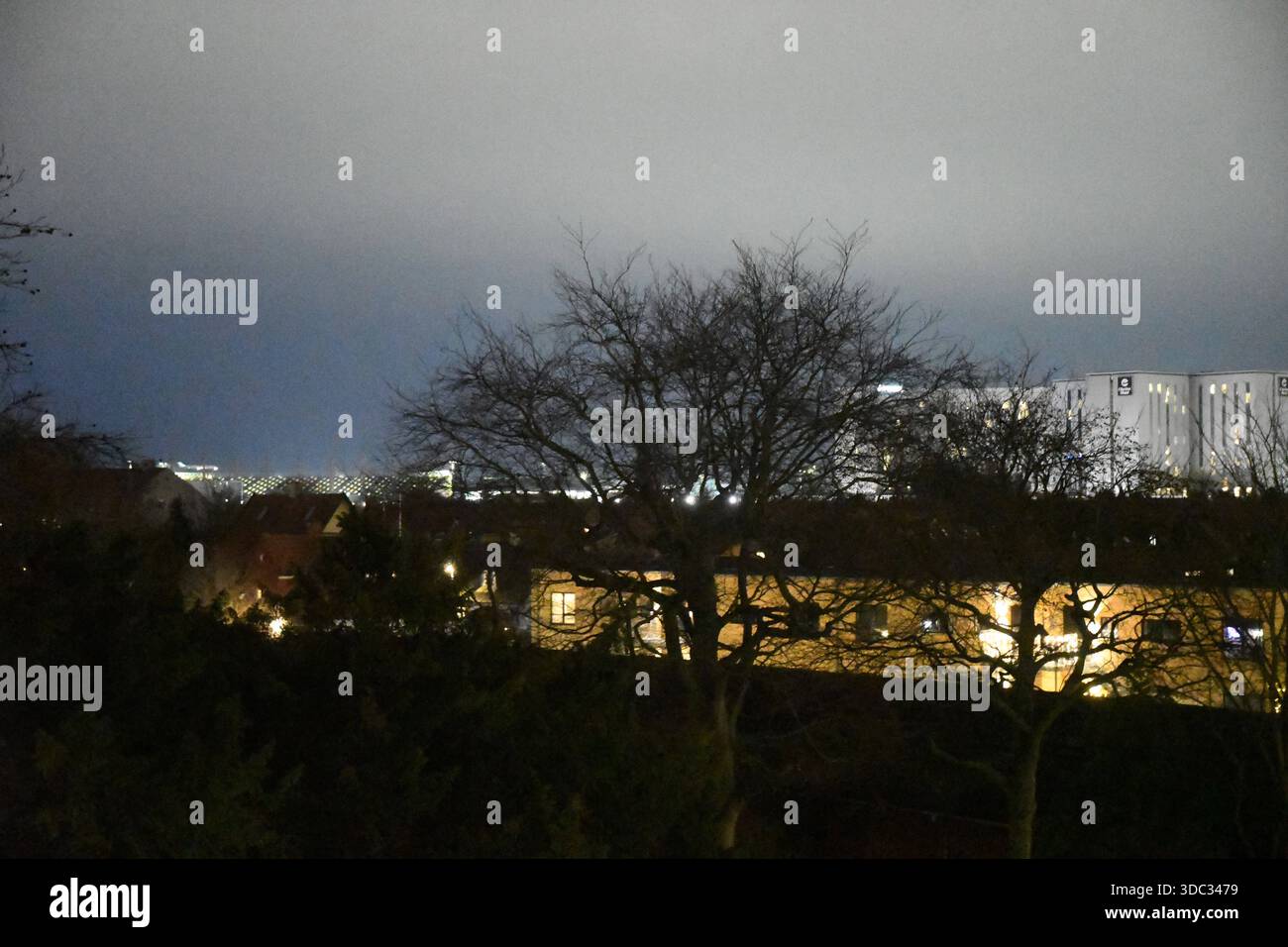 Copenhagen/ Denmark/19 December 2025/night scene lights in kastrup ...