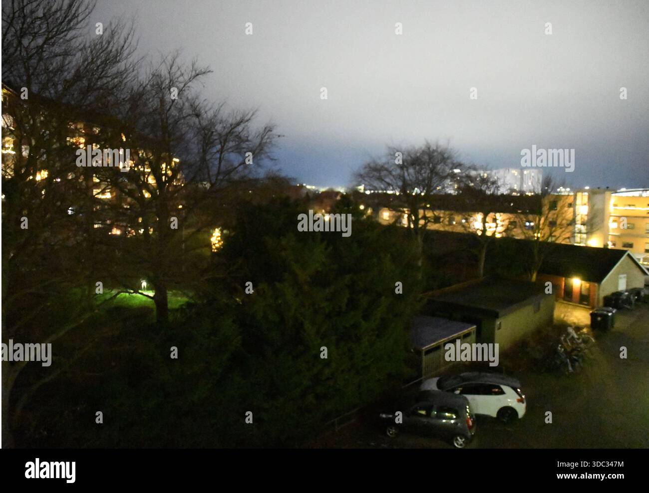 Copenhagen/ Denmark/19 December 2025/night scene lights in kastrup ...