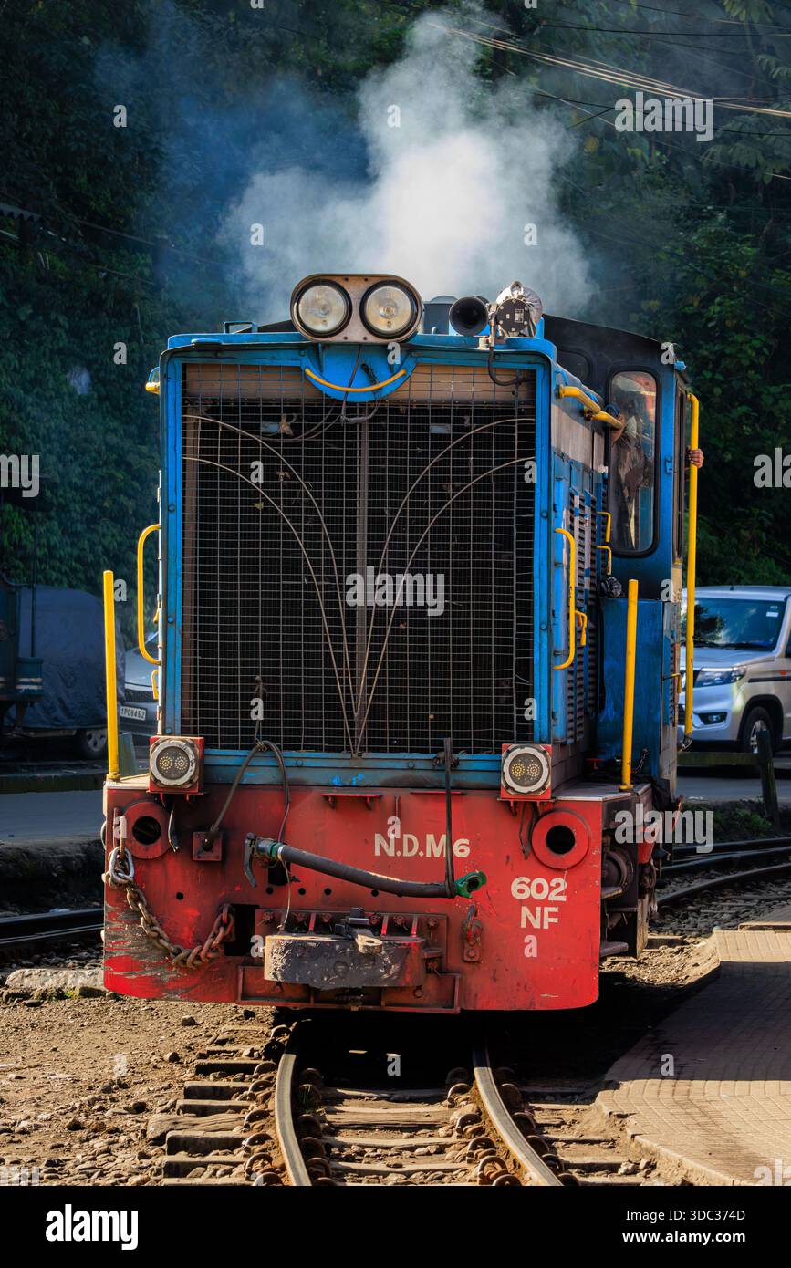 imposing diesel engine locomotive of darjeeliing himalayan railway with ...