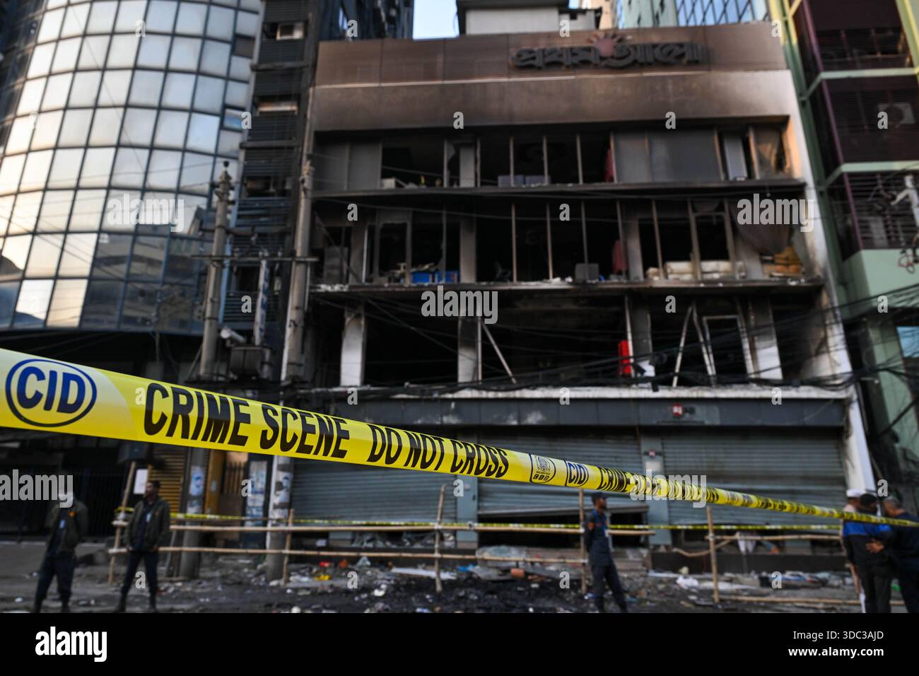 General view of the Prothom Alo building, after it was attacked ...