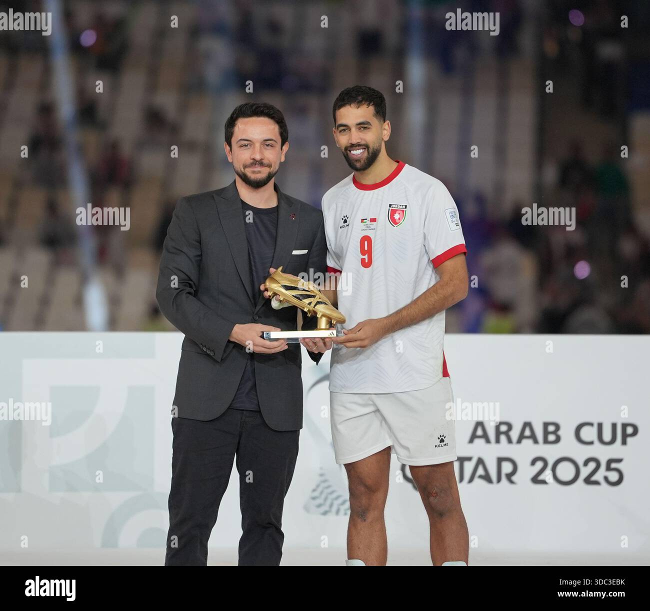 Doha, Qatar. December 18 2025: Morocco and Jordan football players on ...