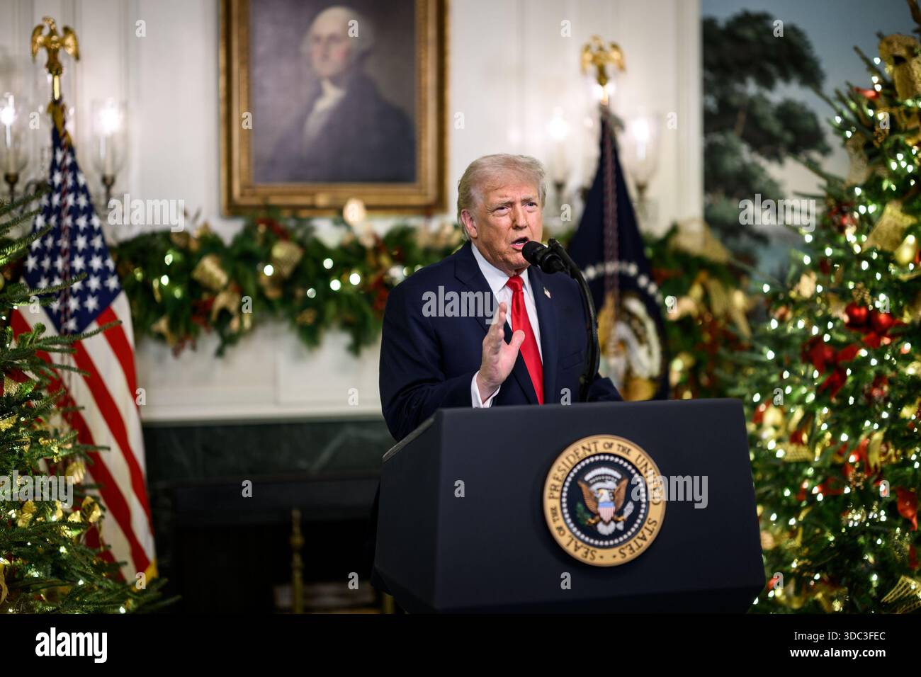 President Donald Trump addresses the nation, Wednesday, December 17 ...