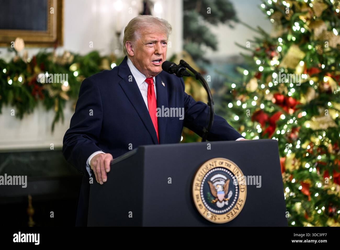 President Donald Trump addresses the nation, Wednesday, December 17 ...