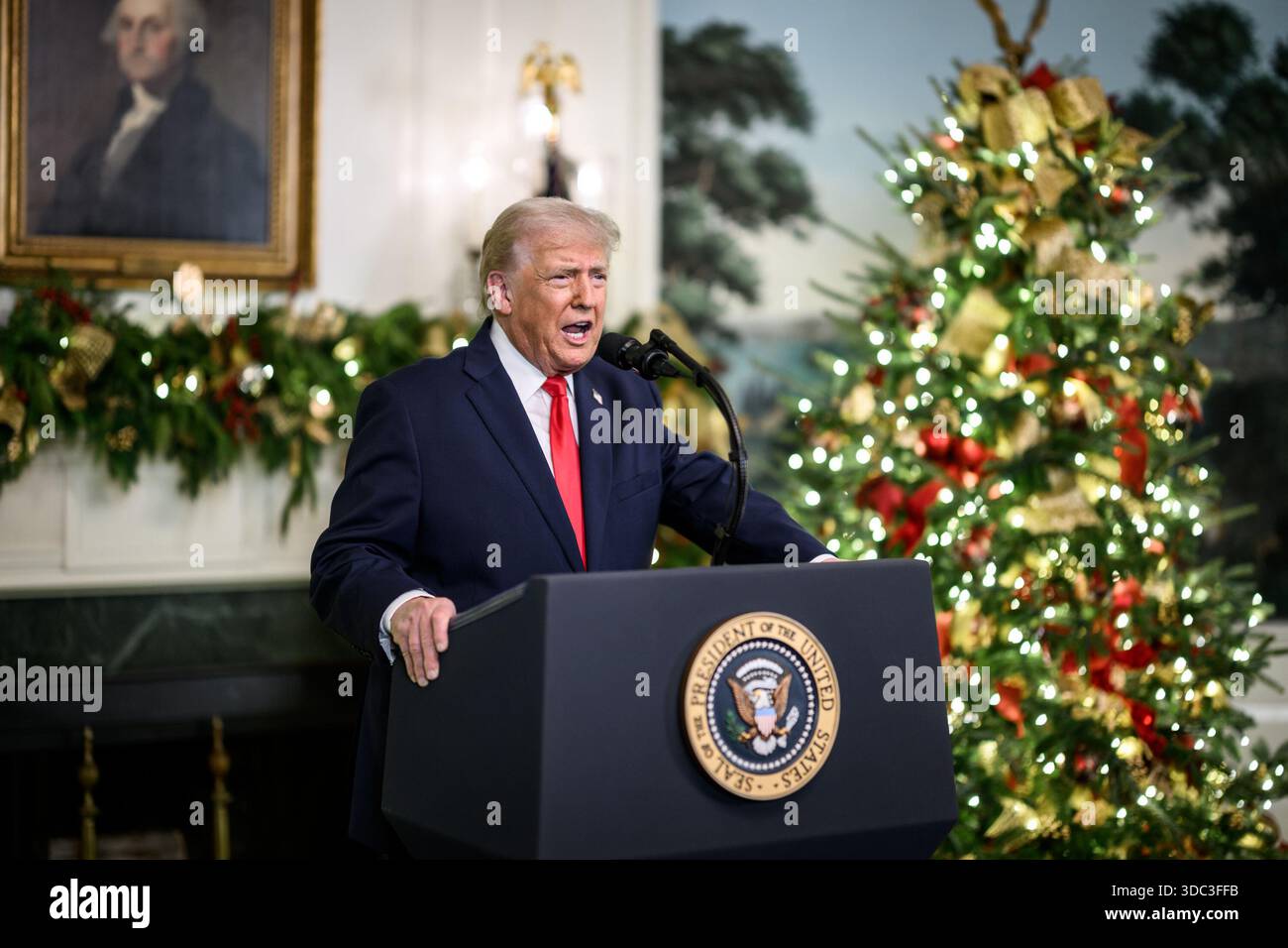 President Donald Trump addresses the nation, Wednesday, December 17 ...
