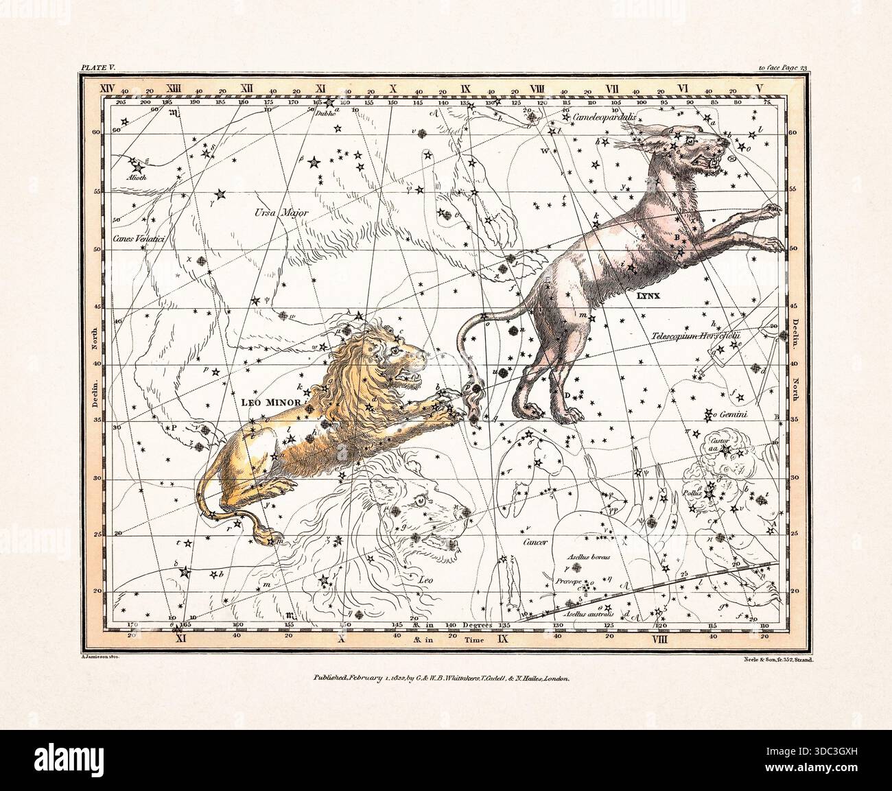 Antique celestial map illustration with mythological constellations and ...