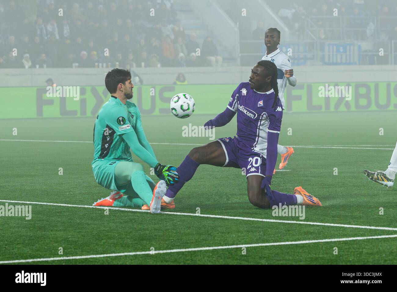 Karlo Letica (25 Lausanne Sport) saving Moses Kean (20 Fiorentina ...