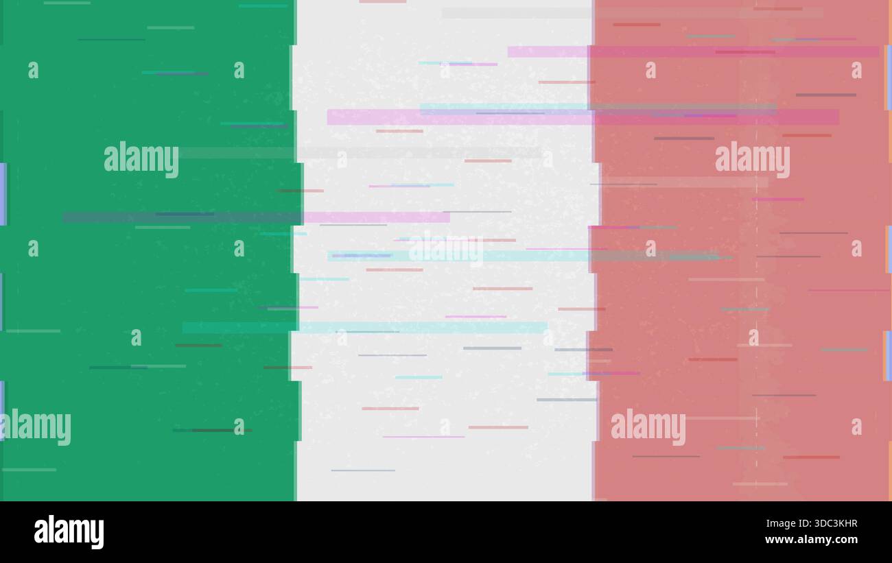 Ireland glitch flag vector, RGB split distortion, digital abstract ...