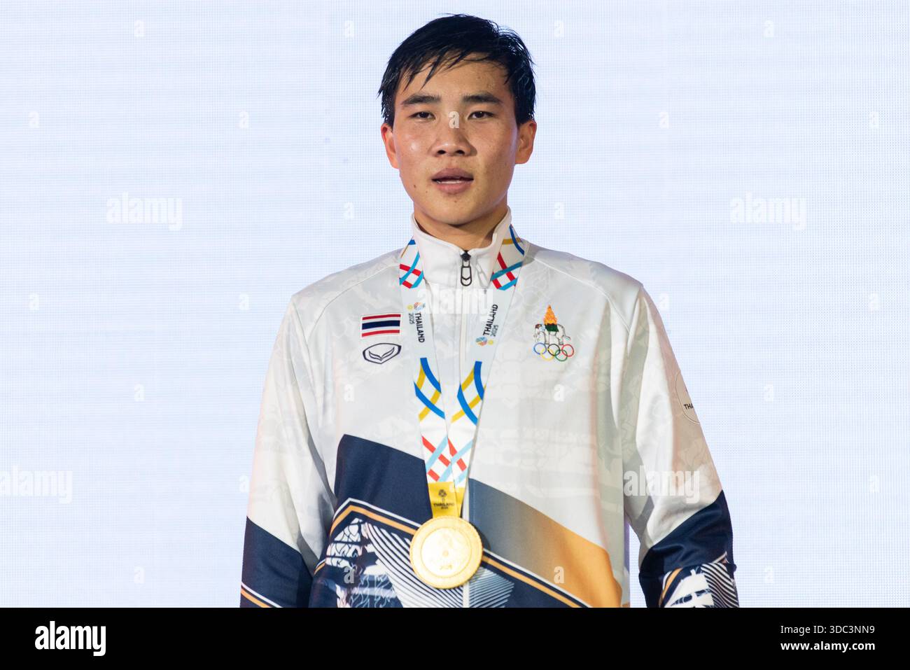 Janjaem Suwannapheng of Thailand poses for a photo after winning a gold ...