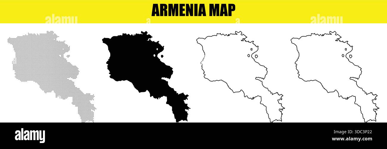 Armenia map illustration showing different graphic representations ...