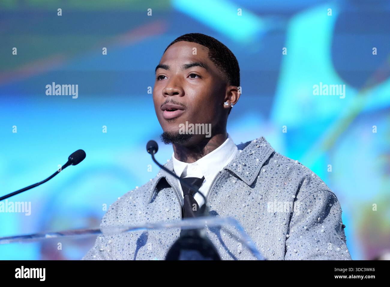 Jordan Anthony of Arkansas during the Bowerman Award Presentation at ...