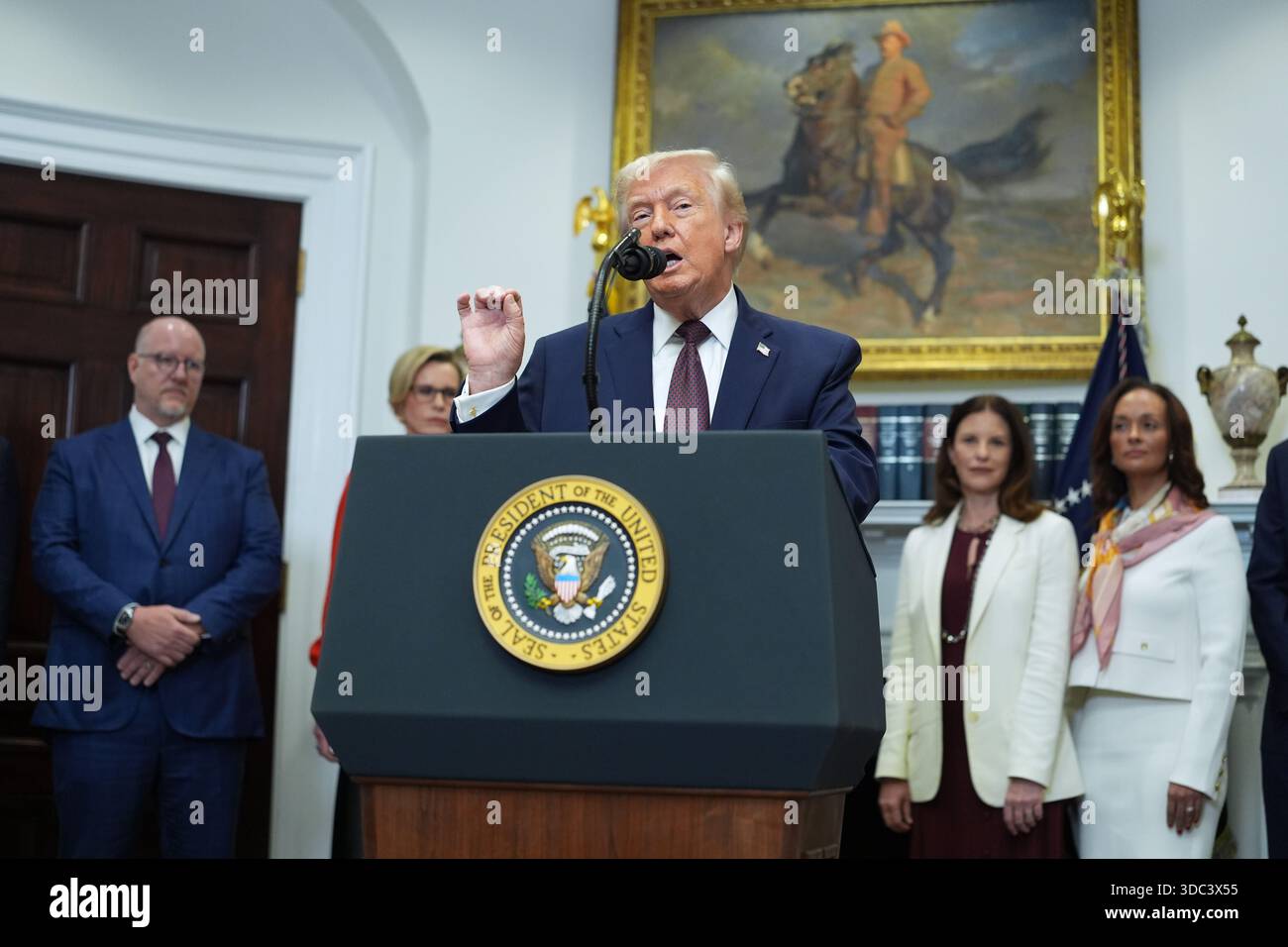 President Donald Trump speaks during an event on prescription drug ...