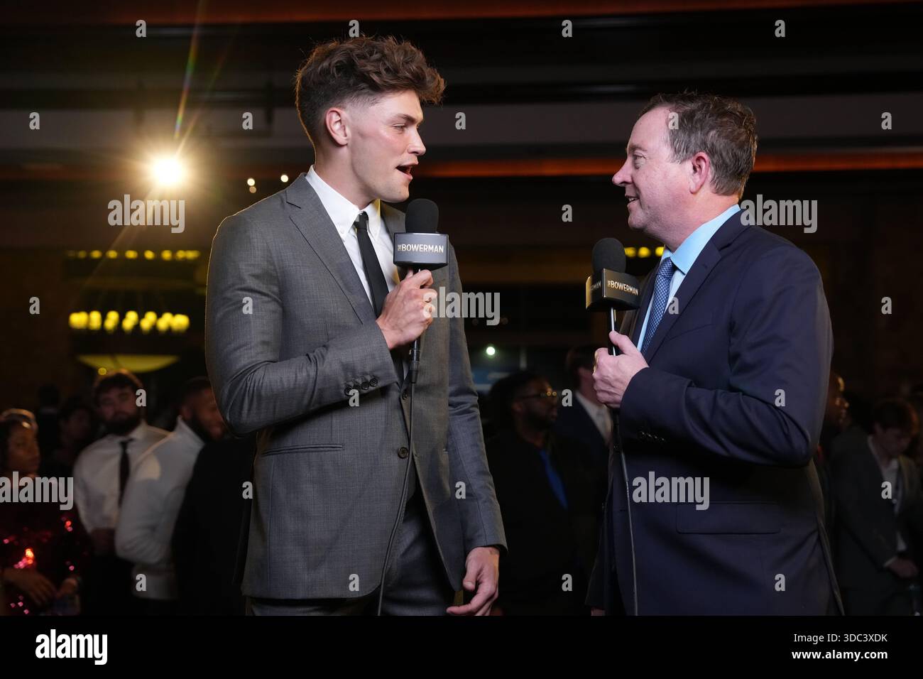 Trey Cunningham (left) and Paul Swangard during the Bowerman Award ...