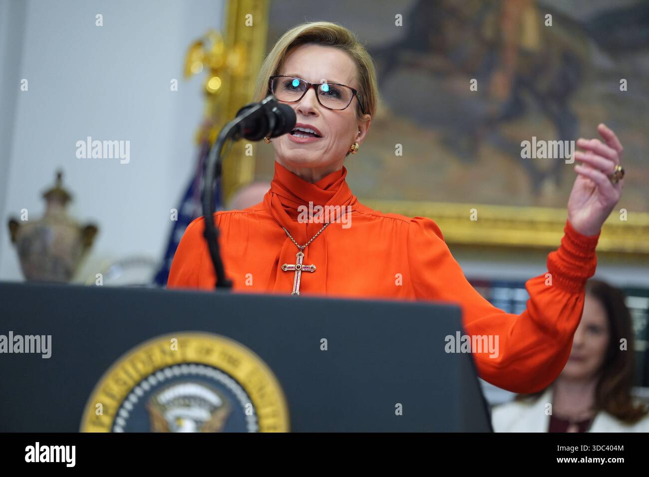 President of GSK (GlaxoSmithKline) Emma Walmsley, speaks during an ...