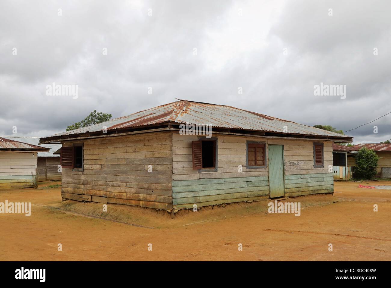 Traditional Fang homes in a village on the mainland of Equatorial ...