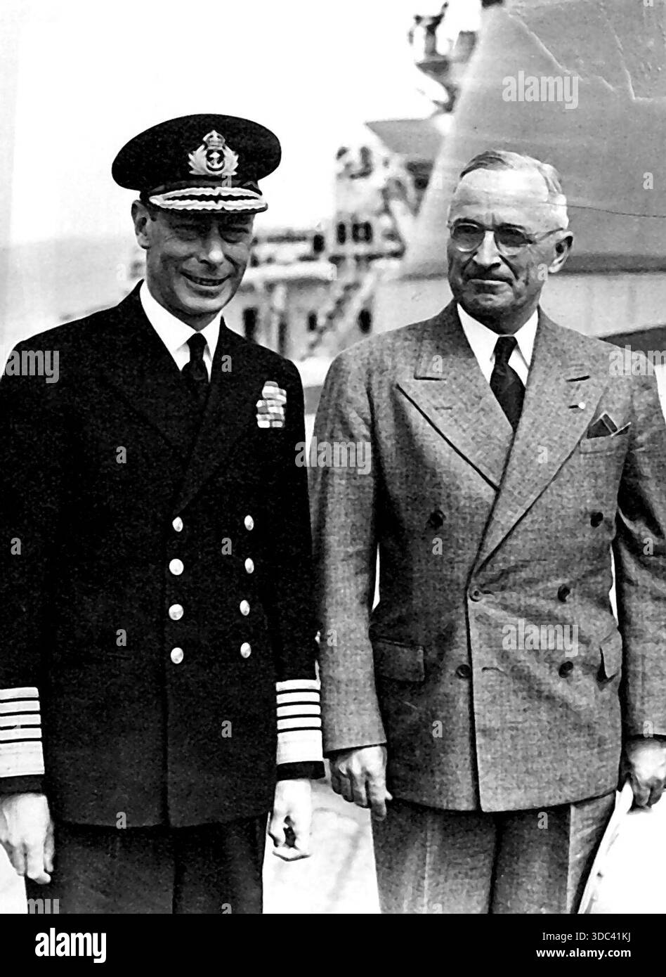 President Truman Received By The King in Plymouth Sound. Return Visit ...