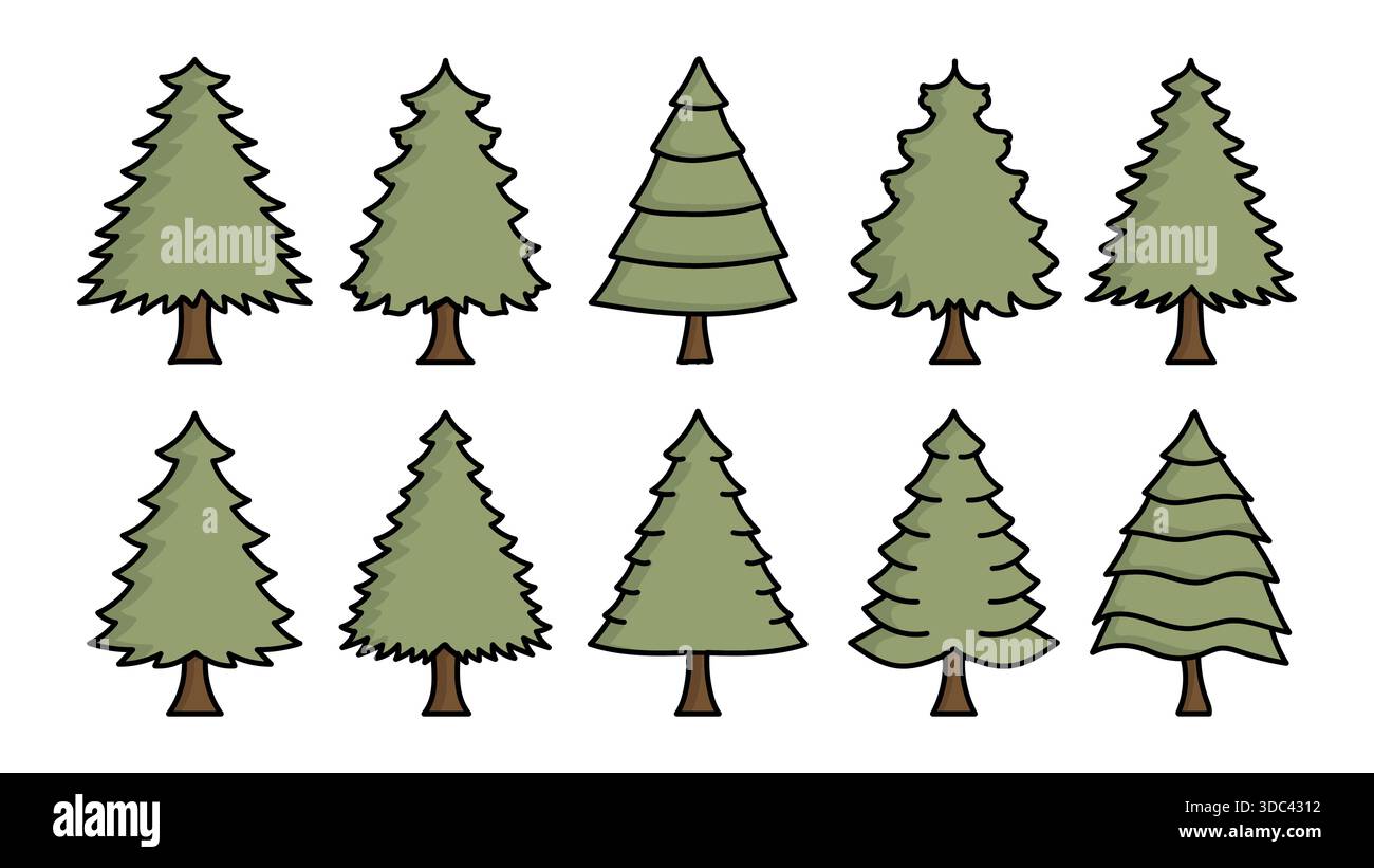 The ten trees Stock Vector Images - Alamy