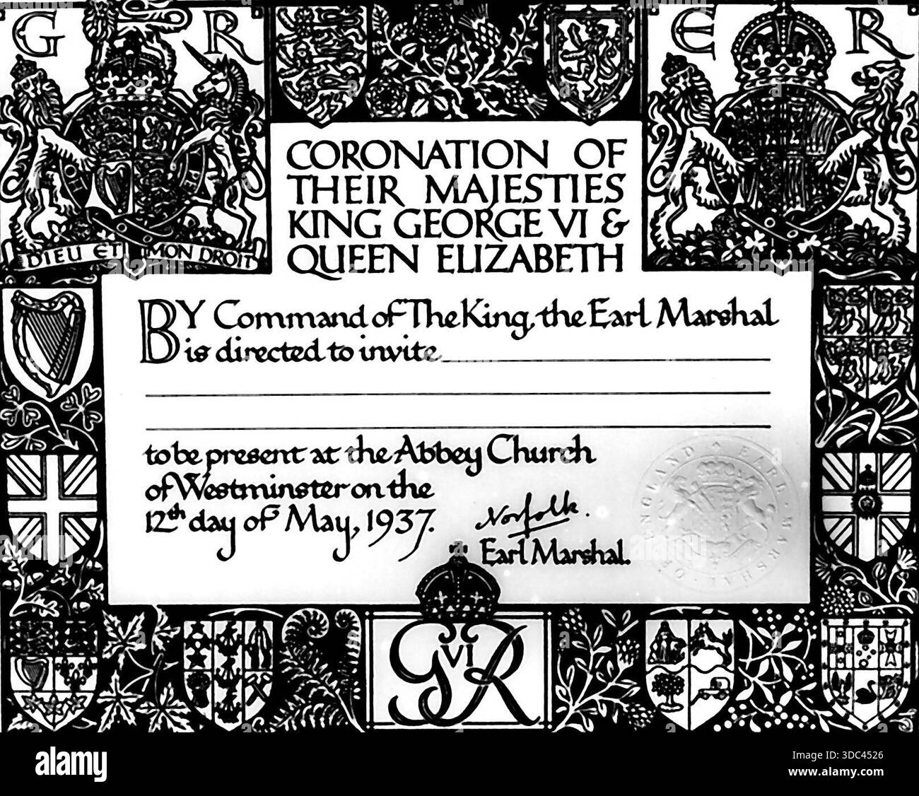 King george vi coronation invitation hi-res stock photography and ...