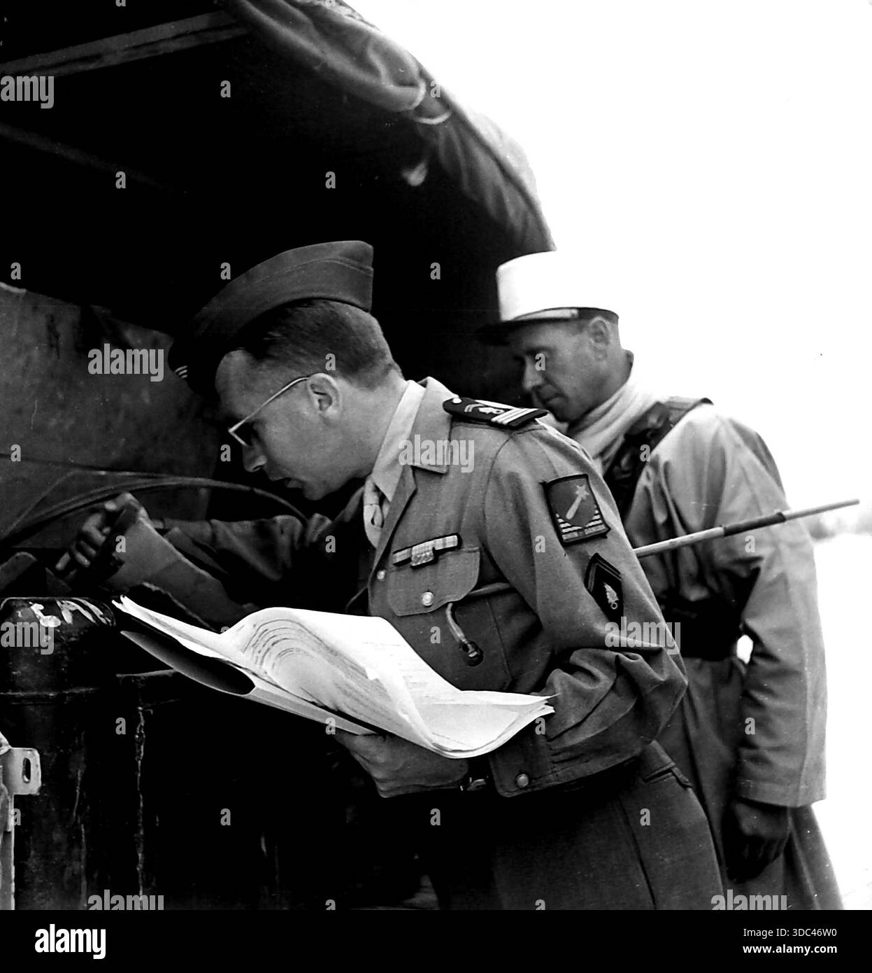 French Foreign Legion Of Today -- Trucks being inspected by commanding ...