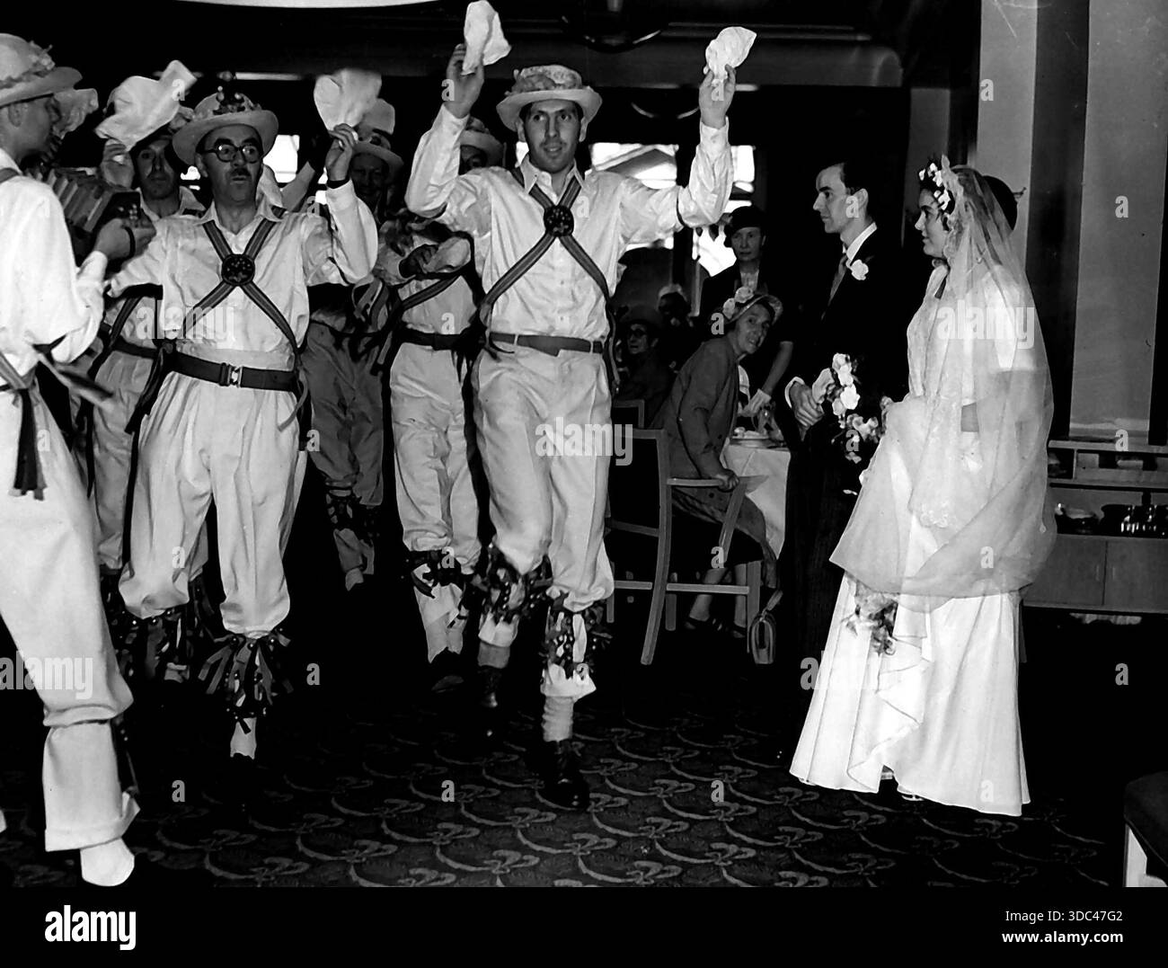 Morris dancers Barbara Cusden and Neville Thom were married yesterday ...