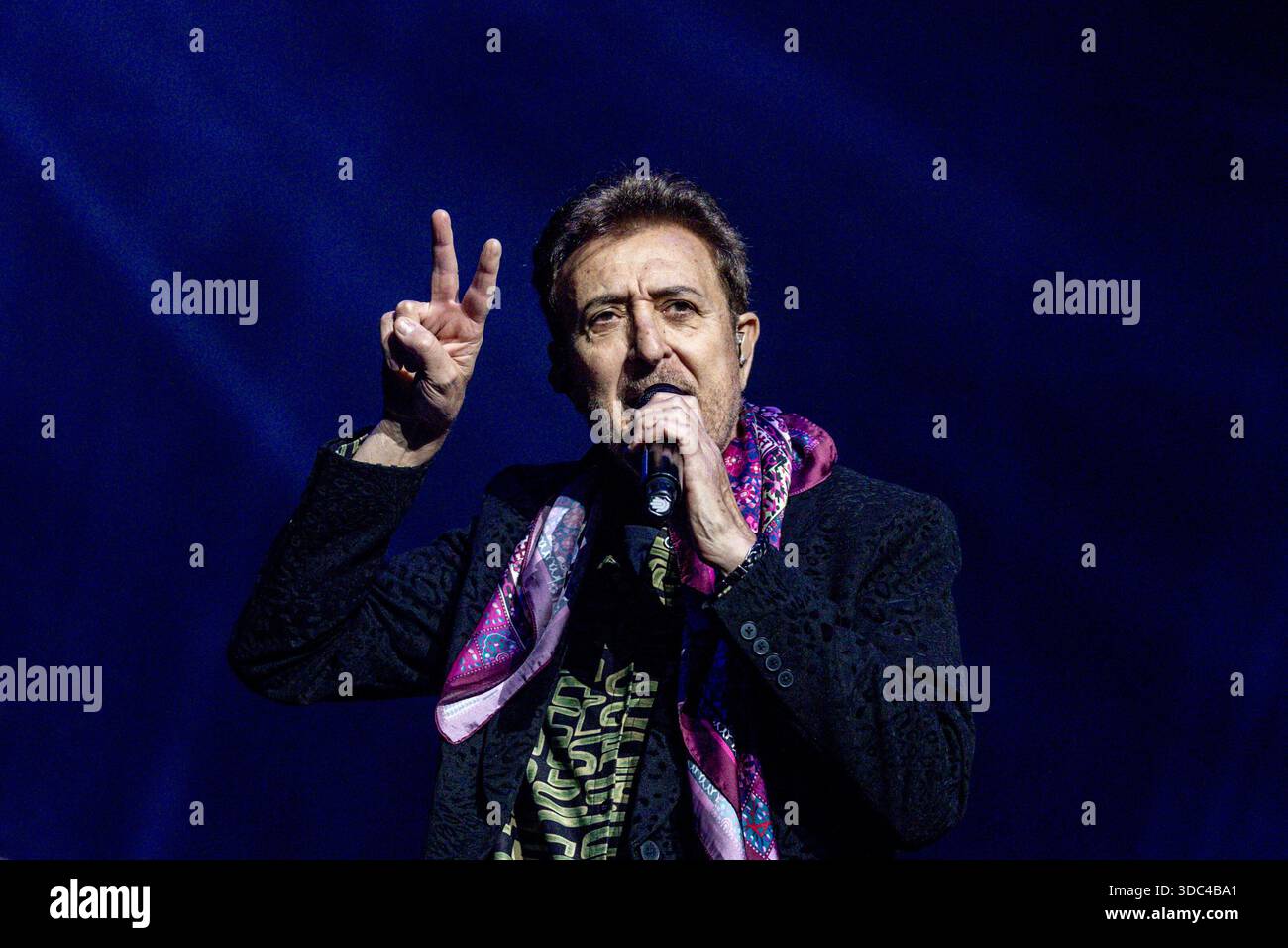 The singer Manolo Garcia during a concert at the IFEMA Municipal Palace ...