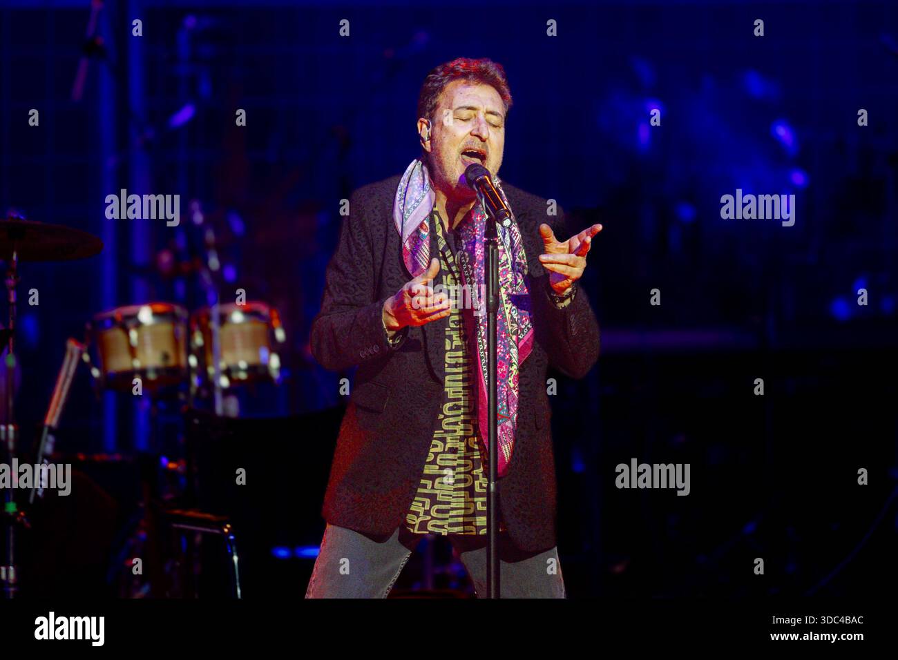 The singer Manolo Garcia during a concert at the IFEMA Municipal Palace ...