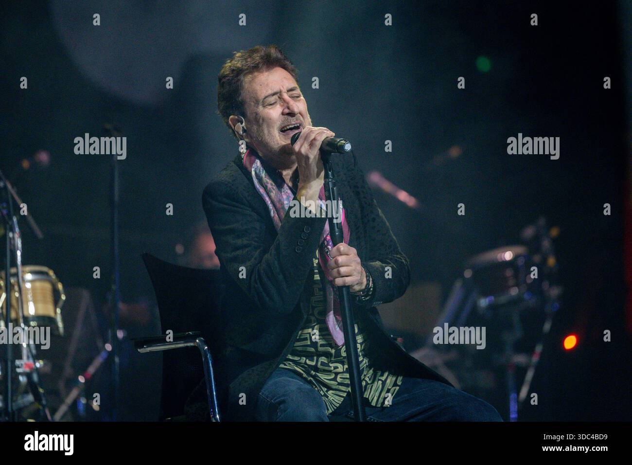 The singer Manolo Garcia during a concert at the IFEMA Municipal Palace ...