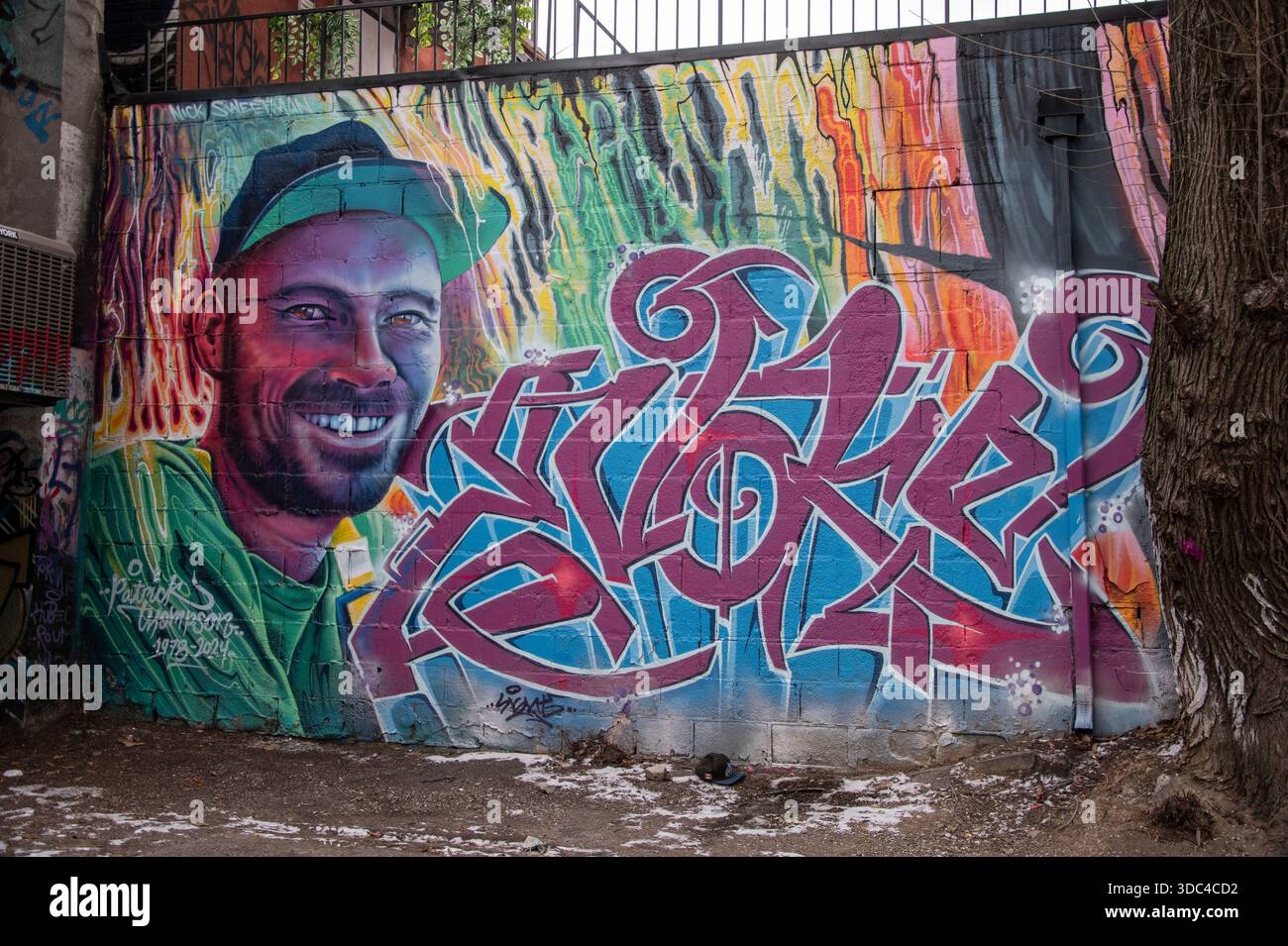 Memorial mural of Patrick Thompson at Graffiti Alley fashion district ...