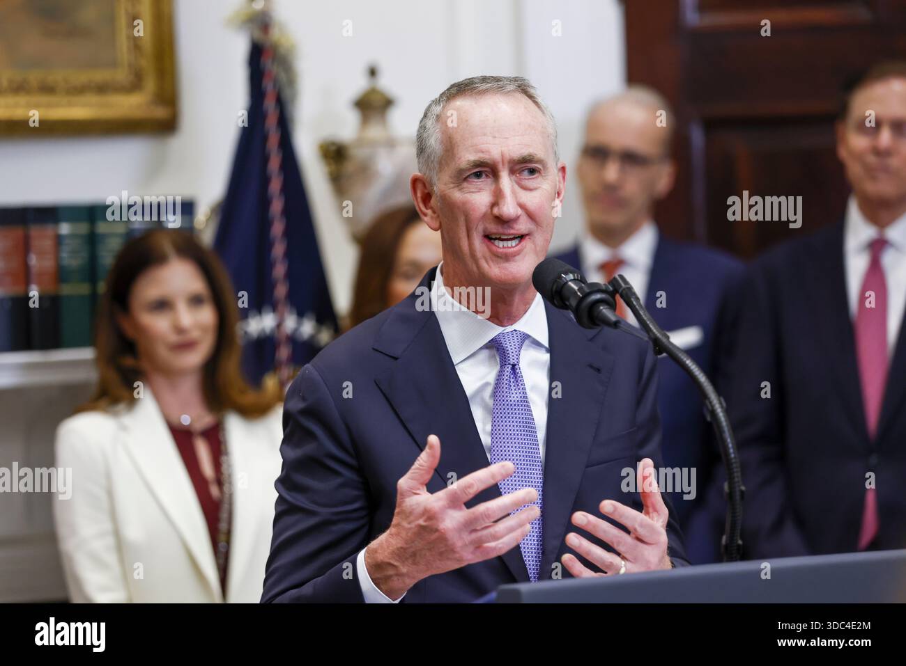 Gilead Sciences CEO Daniel O’Day delivers remarks following US ...