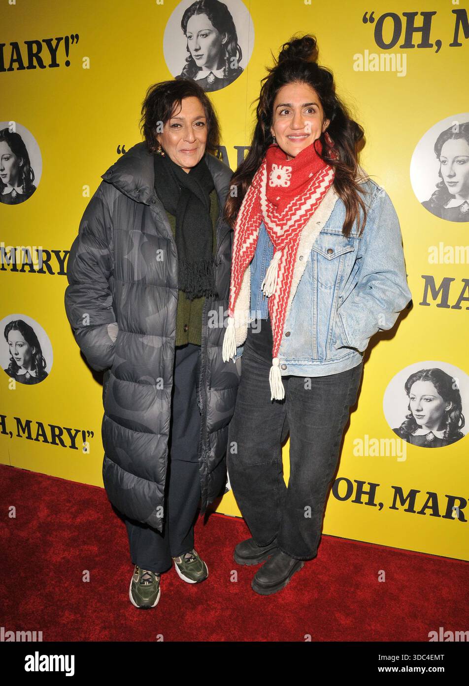 Meera Syal and Leila Farzad at the "Oh, Mary!" play press night ...