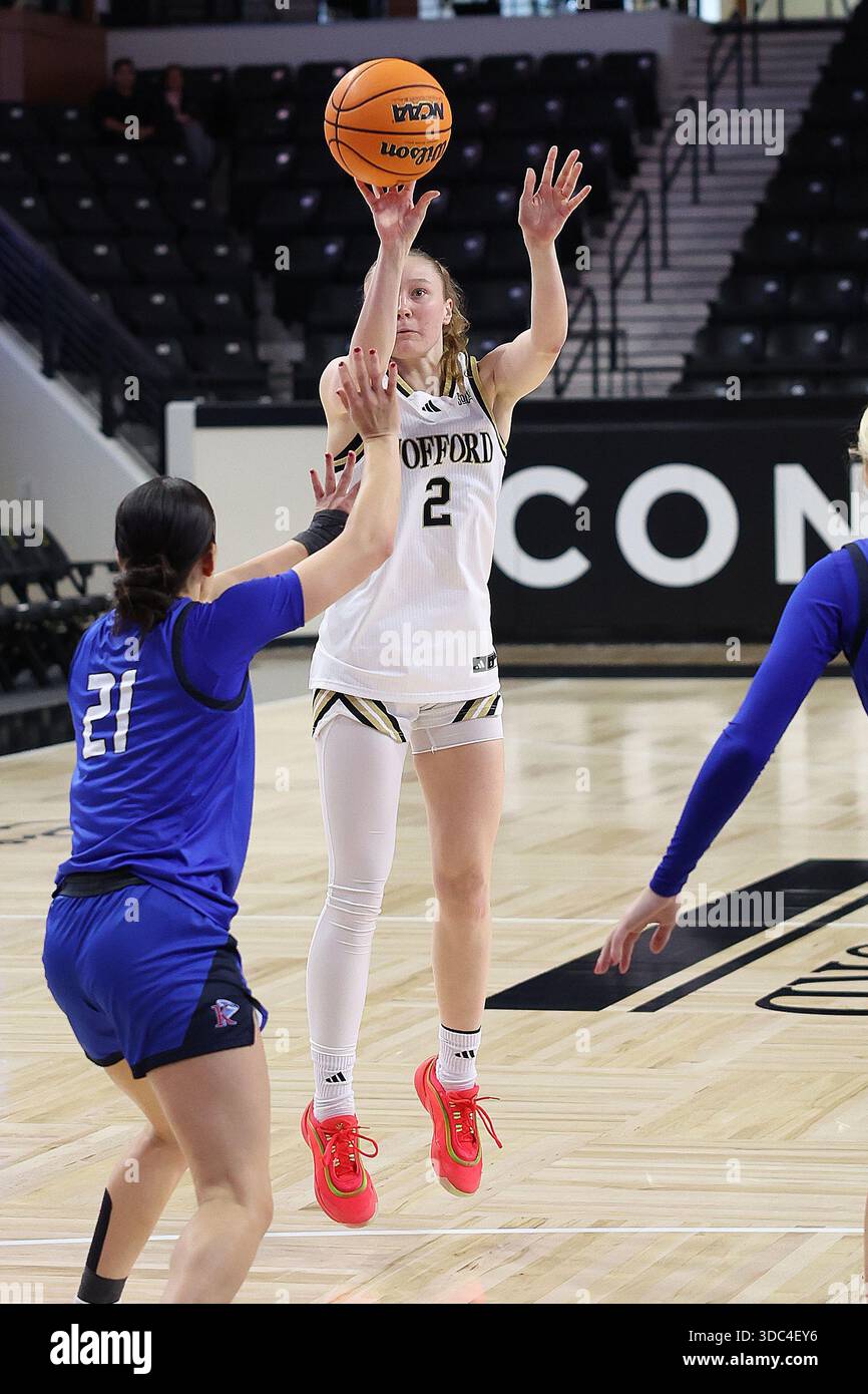 SPARTANBURG, SC - DECEMBER 19: Wofford Terriers guard Maddie Heiss (2 ...