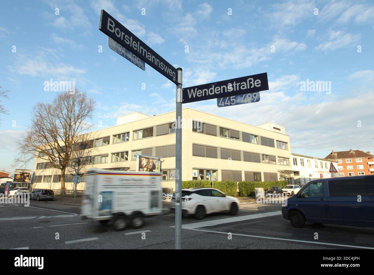 Straßenschilder Borstelmannsweg und Wendenstraße an einer Kreuzung ...