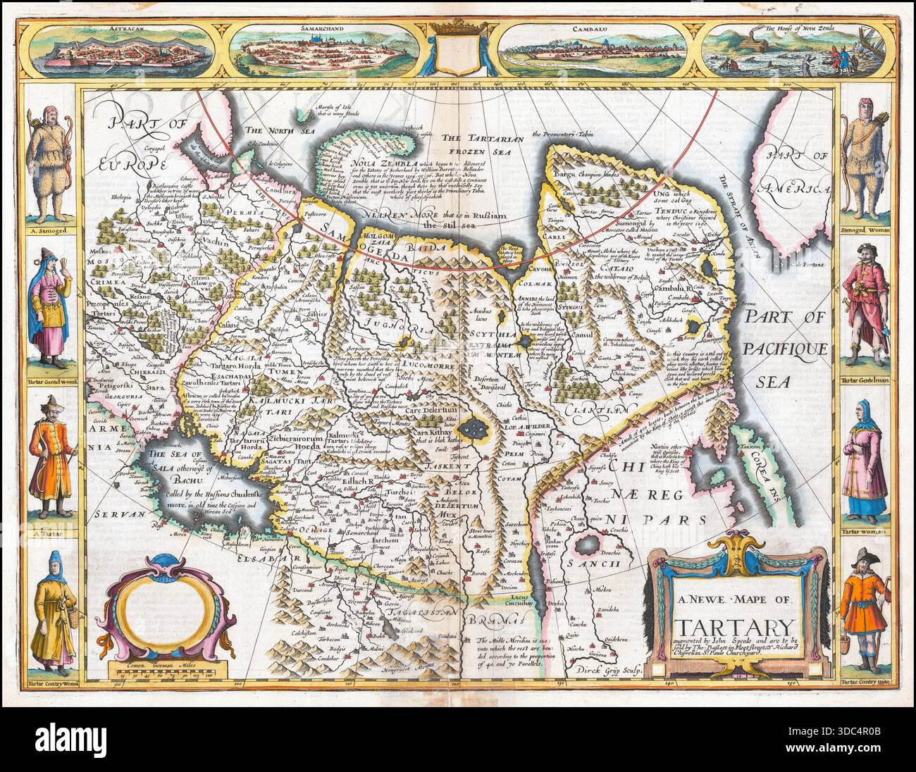 "A Newe Map of Tartary" by John Speed his richly illustrated map covers ...