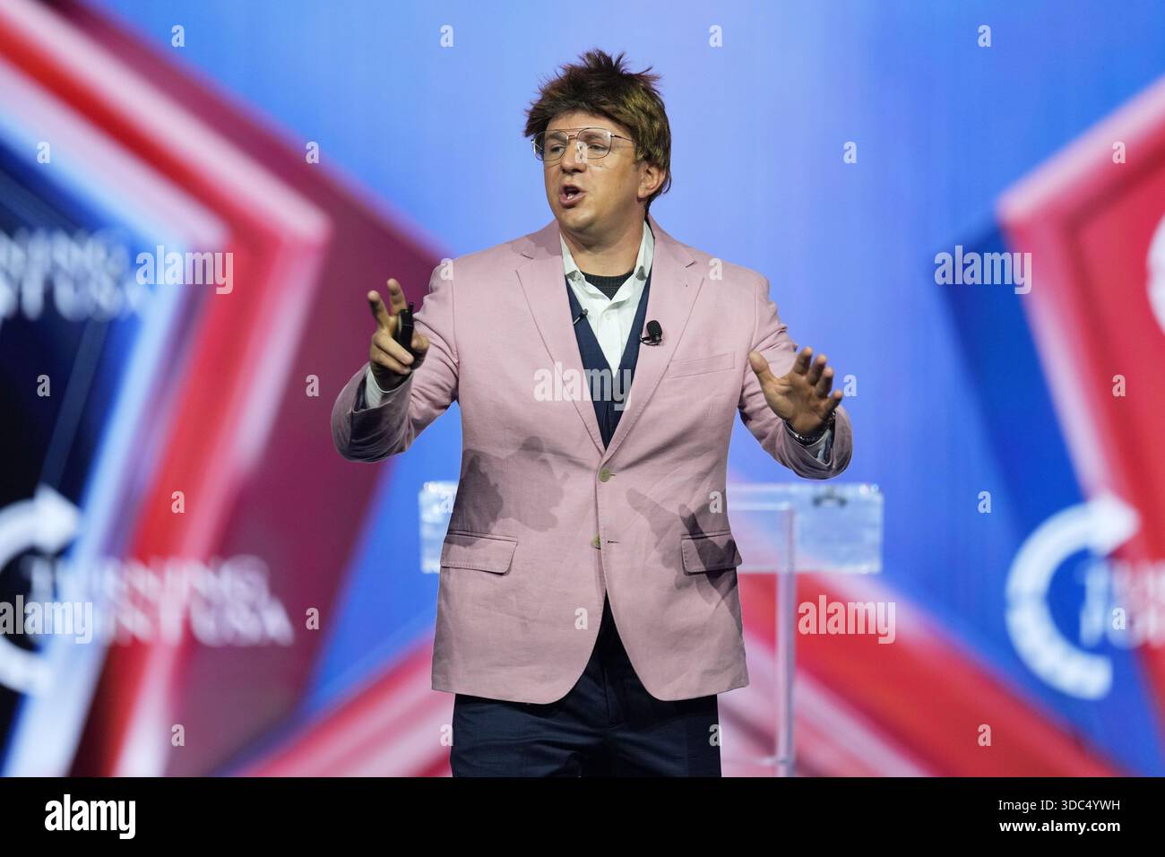 James O'Keefe speaks during Turning Point USA's AmericaFest 2025 ...