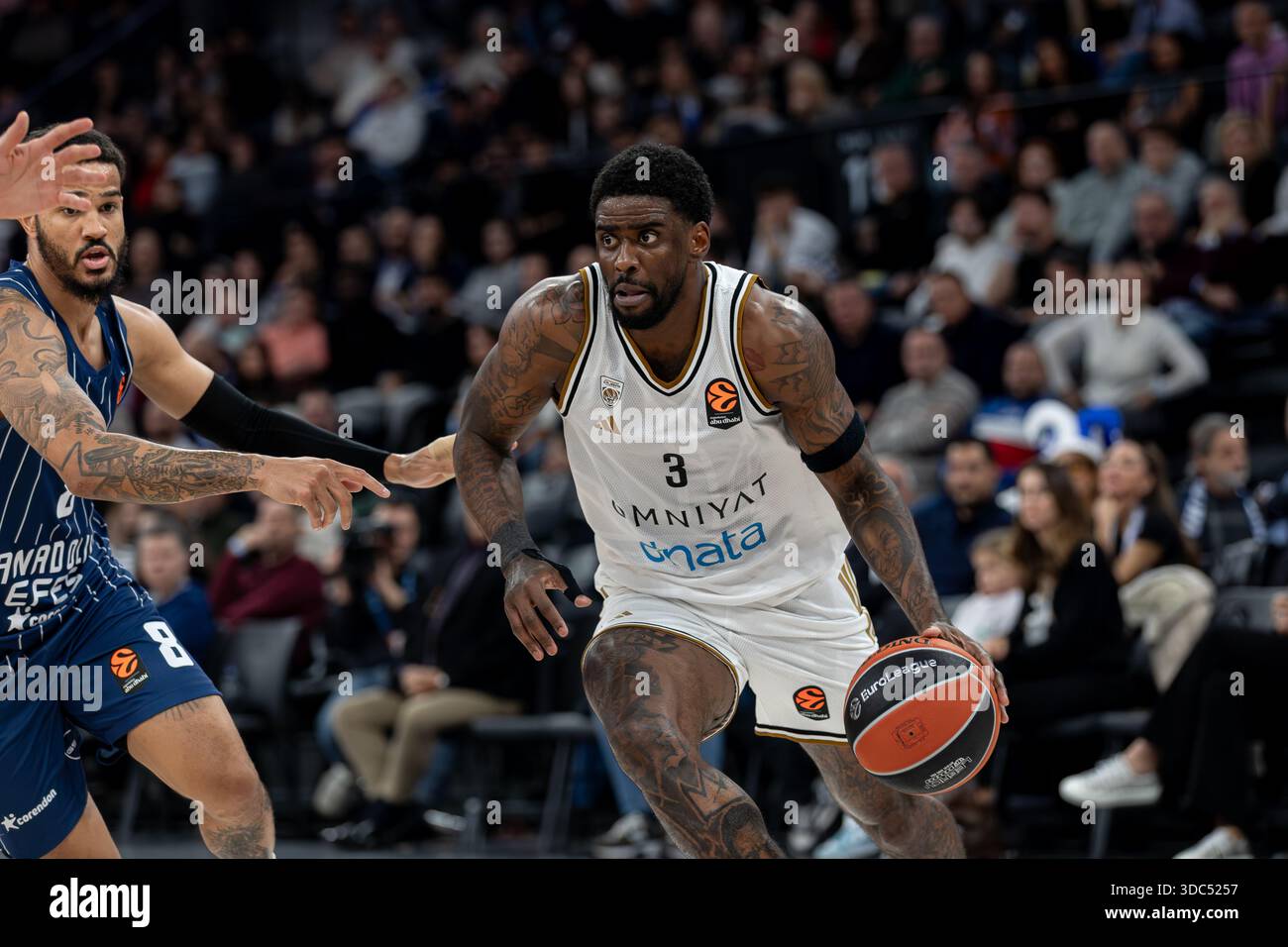 ISTANBUL, TURKEY - 19th December , 2025 : DWAYNE BACON (#3) of Dubai ...