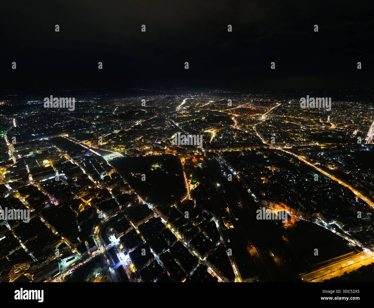 A Drone night view of Aleppo, Syria on December 19, 2025, showing ...